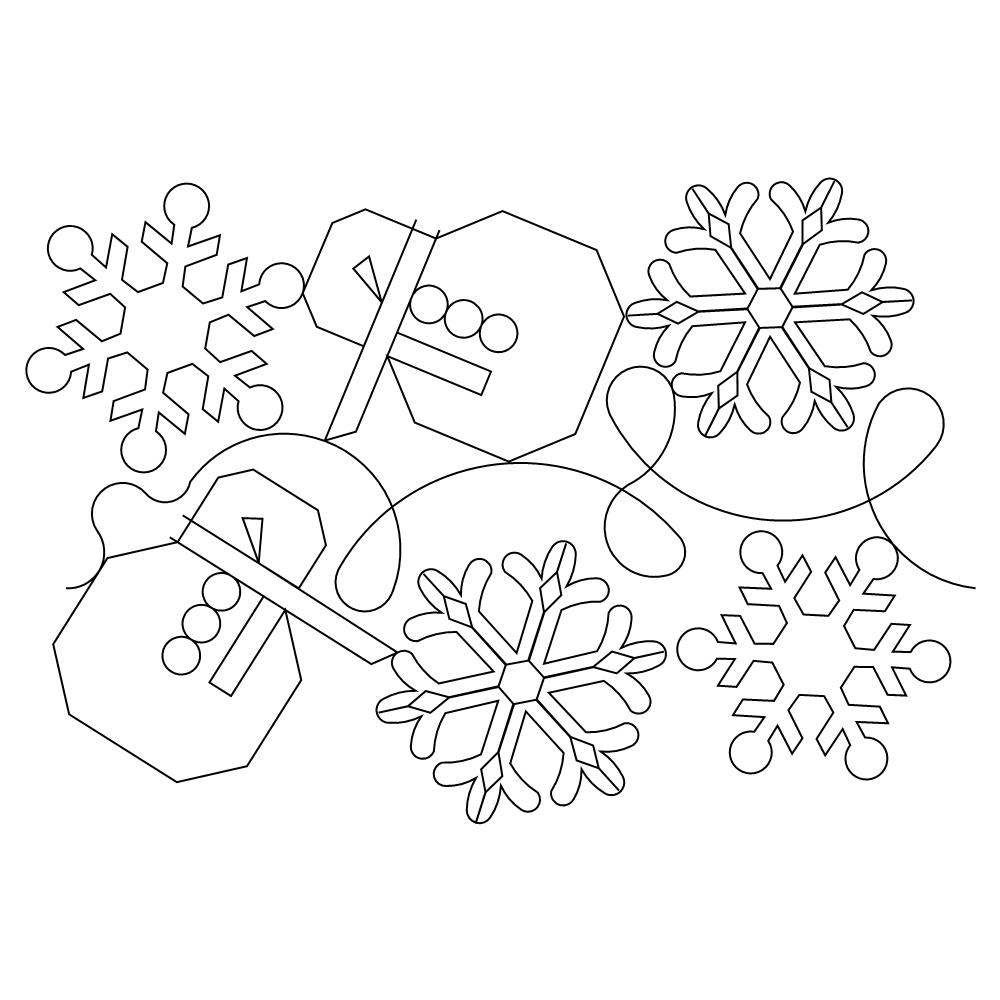 snowman snowflake e2e 001 - Edge to Edge Quilting Patterns